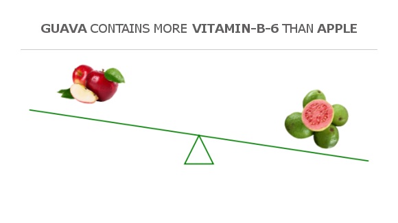 Compare Vitamin B6 in Apple to Vitamin B6 in Guava