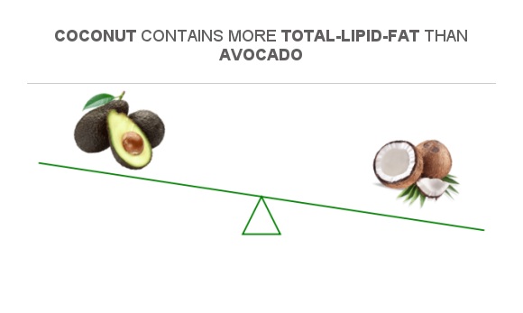 Compare Fats in Avocado to Fats in Coconut