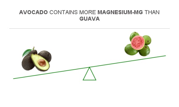Compare Magnesium in Avocado to Magnesium in Guava