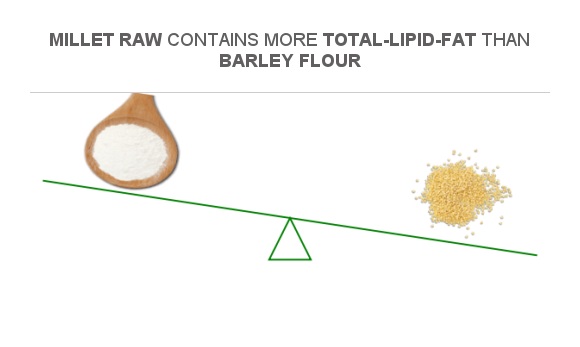 Compare Fats in Barley flour to Fats in Millet raw