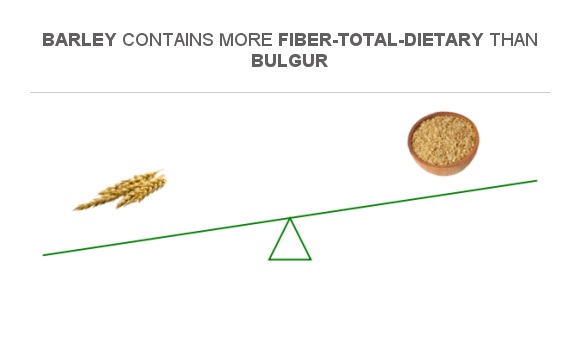 Compare Fiber in Barley to Fiber in Bulgur