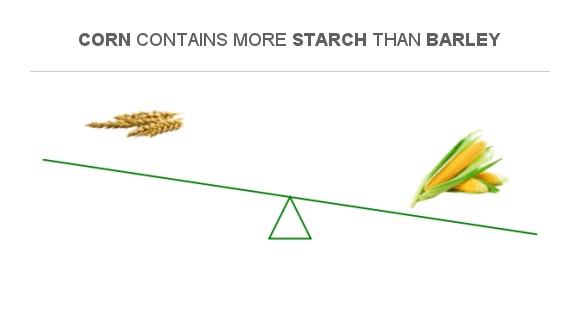 Compare Starch in Barley to Starch in Corn