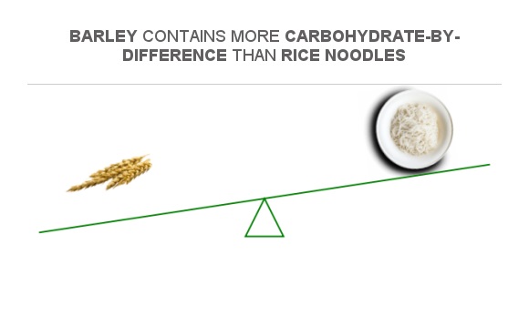 Compare Carbs in Barley to Carbs in Rice noodles