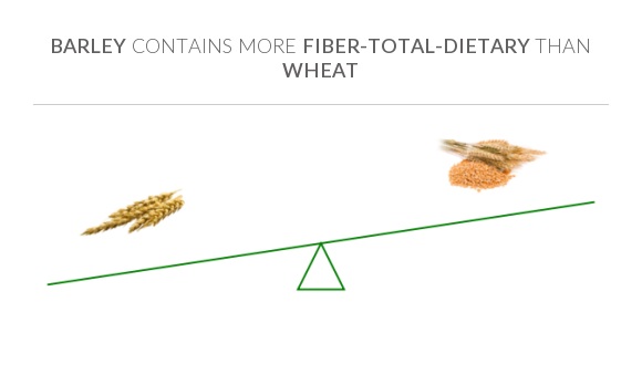 Compare Fiber in Barley to Fiber in Wheat