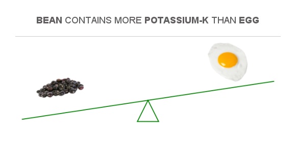 Compare Potassium in Beans to Potassium in Egg