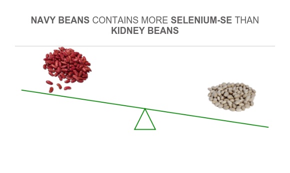 Compare Selenium in Kidney beans to Selenium in Navy beans