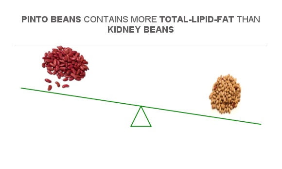 Compare Fats in Kidney beans to Fats in Pinto beans