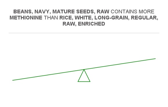 Compare Methionine in Beans, navy, mature seeds, raw to Methionine in ...