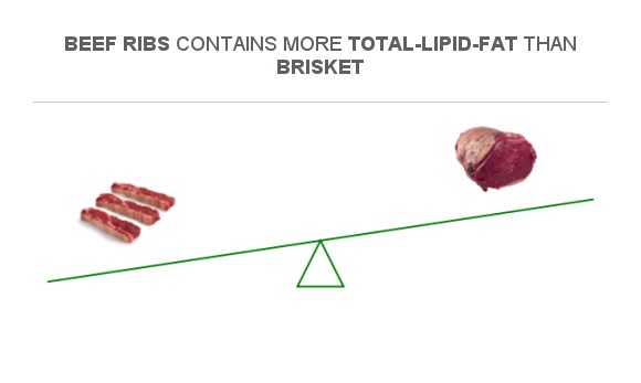 Compare Fats in Beef ribs to Fats in Brisket