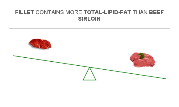 Compare Fats in Beef sirloin to Fats in Fillet