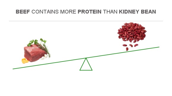 Compare Protein in Beef to Protein in Kidney beans