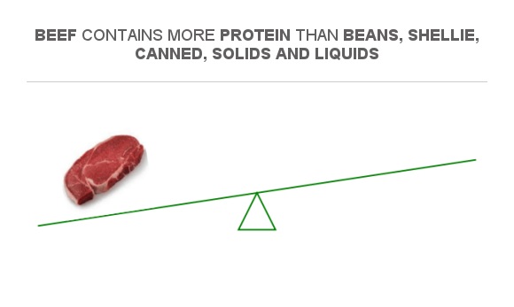 Compare Protein in Beef to Protein in Beans, shellie, canned, solids ...