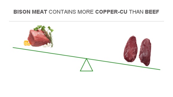 Compare Copper in Beef to Copper in Bison meat