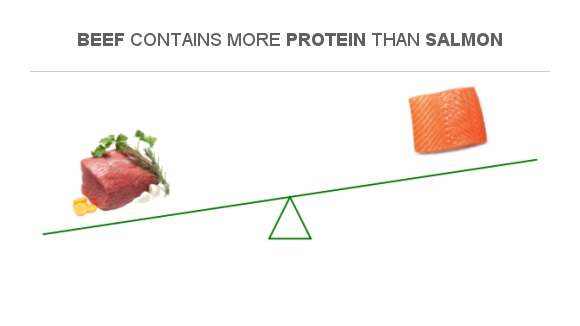 Compare Protein in Beef to Protein in Salmon