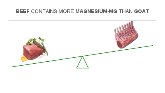 Compare Magnesium in Beef to Magnesium in Goat