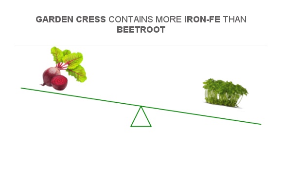 Compare Iron in Beetroot to Iron in Garden cress