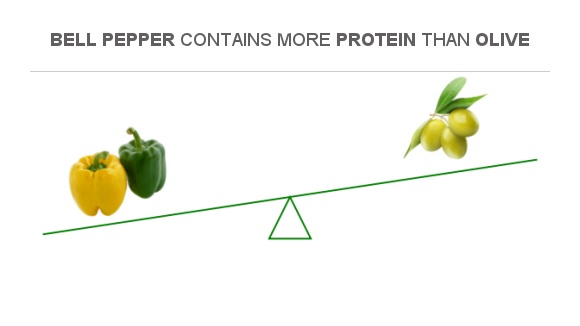 Compare Protein in Bell pepper to Protein in Olive