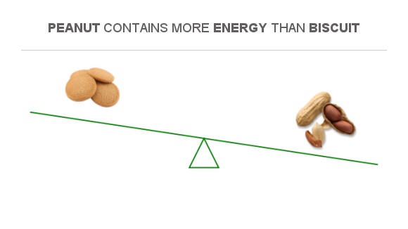 Compare Calories in Biscuit to Calories in Peanut