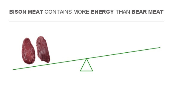 Compare Calories in Bison meat to Calories in Bear meat