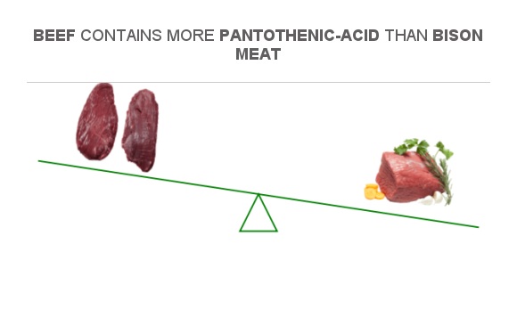 Compare Vitamin B5 in Bison meat to Vitamin B5 in Beef