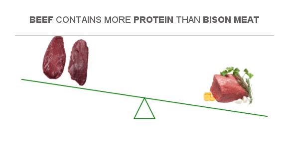 Compare Protein in Bison meat to Protein in Beef