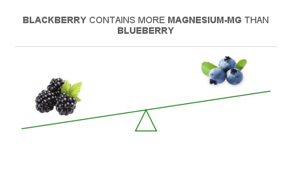 Compare Magnesium in Blackberry to Magnesium in Blueberry