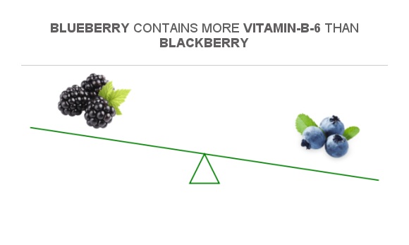 Compare Vitamin B6 in Blackberry to Vitamin B6 in Blueberry