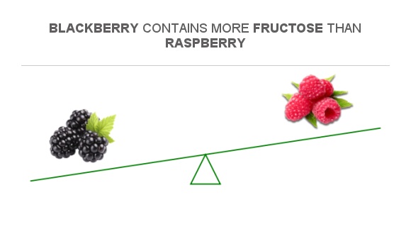 Compare Fructose in Blackberry to Fructose in Raspberry