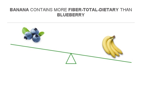 Compare Fiber in Blueberry to Fiber in Banana