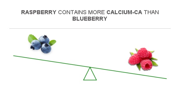 Compare Calcium in Blueberry to Calcium in Raspberry