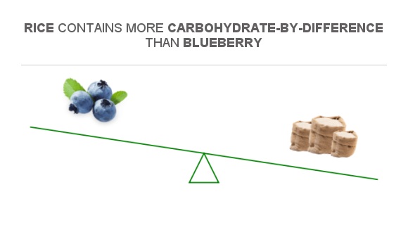 Compare Carbs in Blueberry to Carbs in Rice