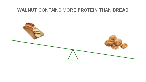 Compare Protein in Wheat Bread to Protein in Walnut
