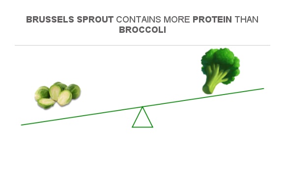 Compare Protein in Brussels sprouts to Protein in Broccoli