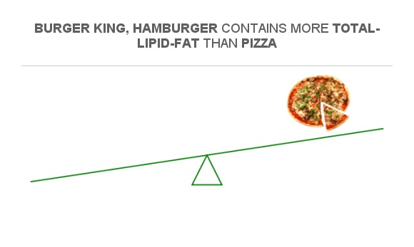 Compare Fats in BURGER KING, Hamburger to Fats in Pizza