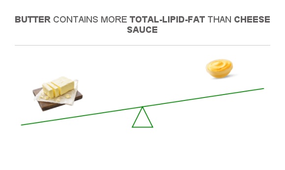 Compare Fats in Butter to Fats in Cheese sauce