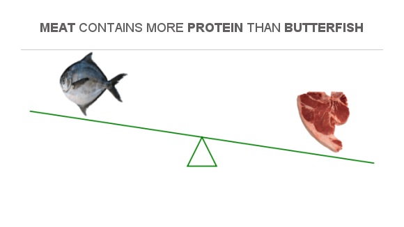 Compare Protein in Butterfish to Protein in Pork Meat