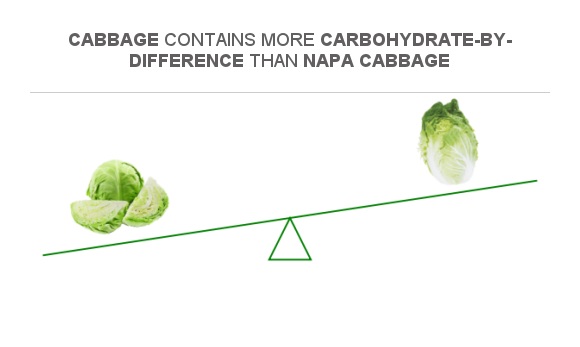 Compare Carbs in Cabbage to Carbs in Napa cabbage