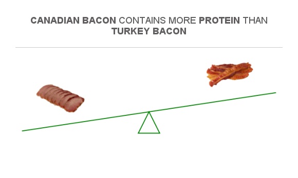 Compare Protein in Canadian bacon to Protein in Turkey bacon