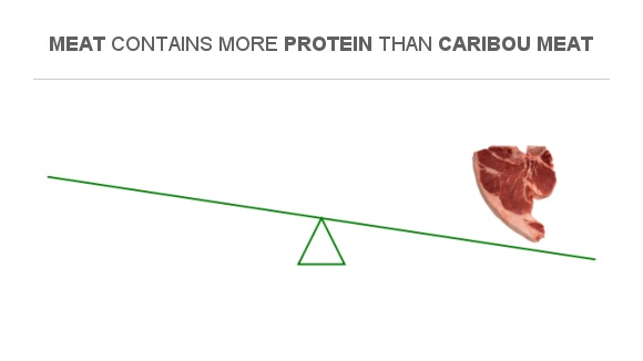 Compare Protein in Caribou meat to Protein in Pork Meat