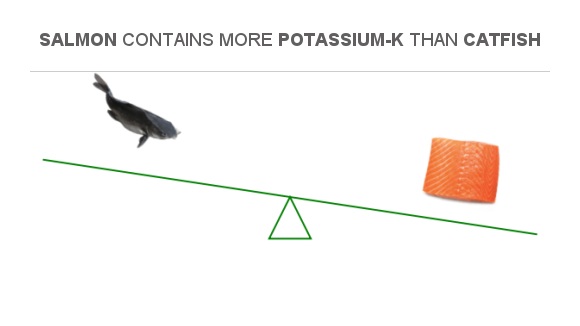 Compare Potassium in Catfish to Potassium in Salmon