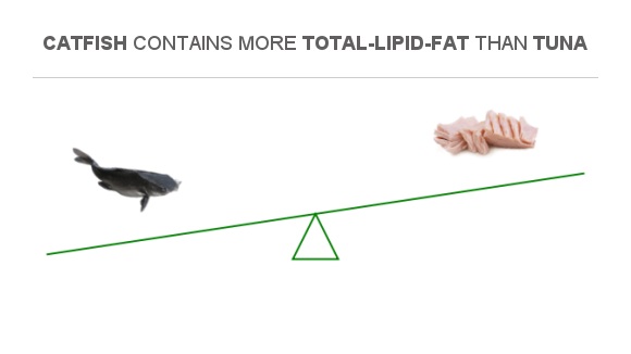 Compare Fats in Catfish to Fats in Tuna