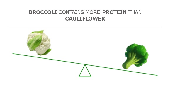 Compare Protein in Cauliflower to Protein in Broccoli