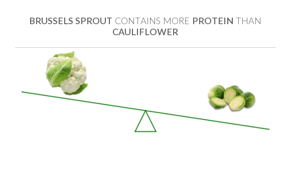 Compare Protein in Cauliflower to Protein in Brussels sprouts