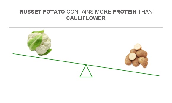 Compare Protein in Cauliflower to Protein in Russet potato