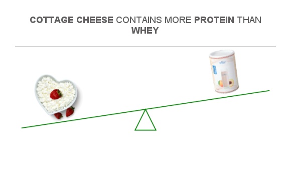 Compare Protein in Cottage cheese to Protein in Whey