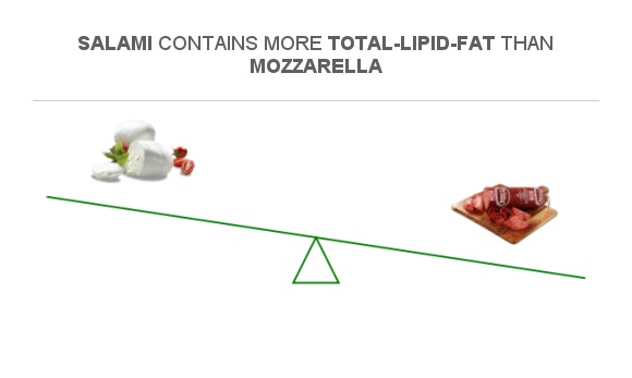 Compare Fats in Mozzarella to Fats in Salami