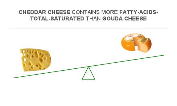 Compare Saturated fat in Cheese to Saturated fat in Gouda cheese