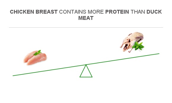 Compare Protein in Chicken breast to Protein in Duck meat