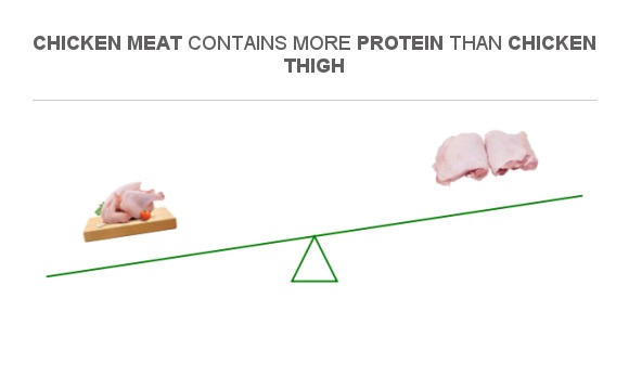 Compare Protein in Chicken meat to Protein in Chicken thigh