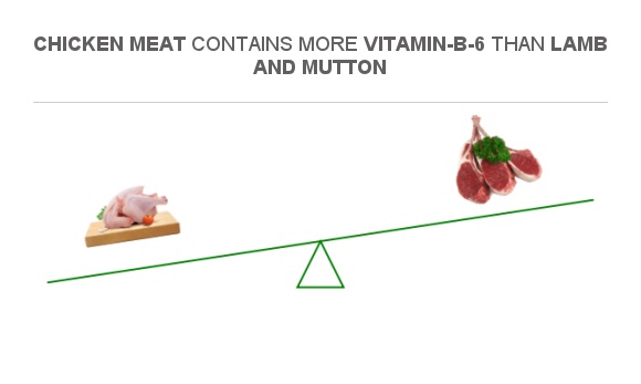 Compare Vitamin B6 in Chicken meat to Vitamin B6 in Lamb